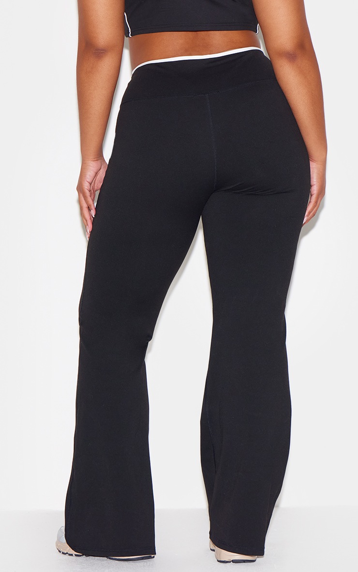 Black Sculpt Binding Contrast Waist Yoga Pants | Activewear ...
