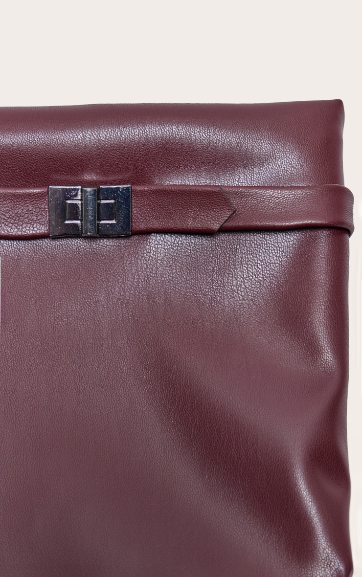 Burgundy Fold Over Knee Block Heeled Boots | Footwear | PLT