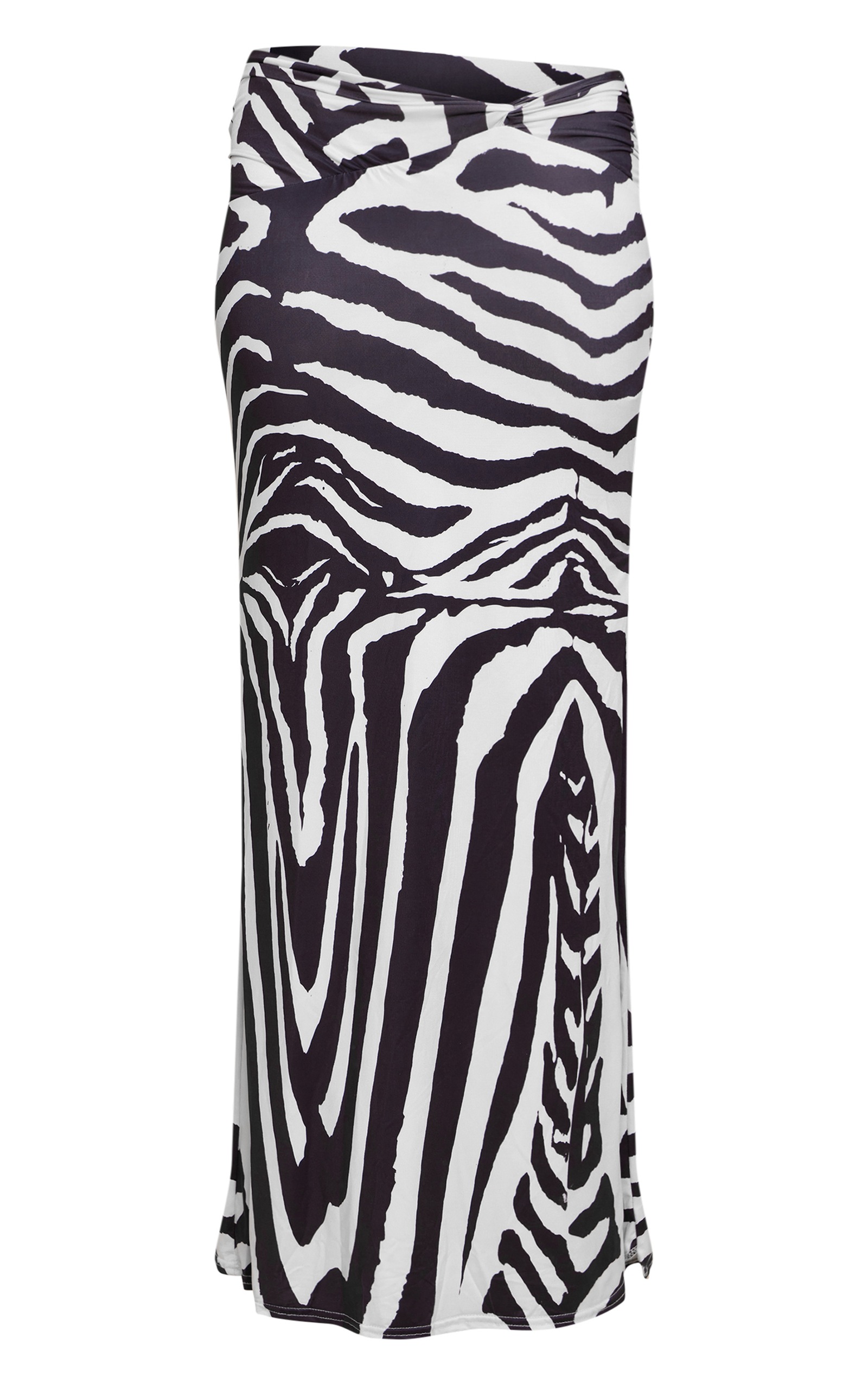 Black Zebra Double Layer Twist Split Floaty Skirt | Co-ords | PLT USA