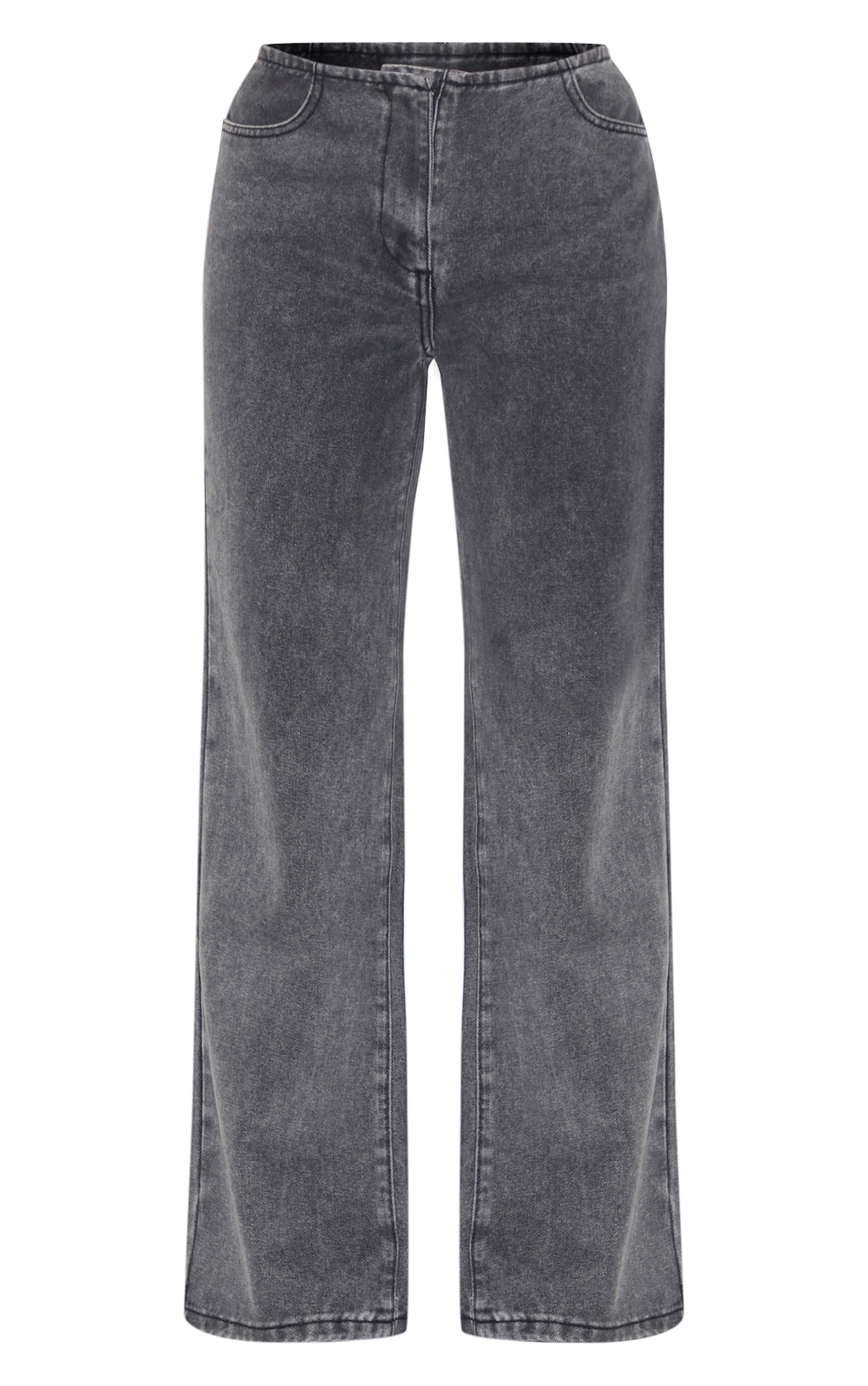 Washed Grey Low Rise No Waistband Straight Leg | Denim | PLT