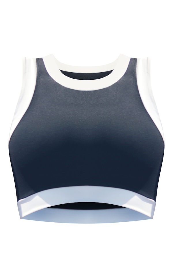 Black Sculpt Contrast Binding Racer Gym Vest | PrettyLittleThing USA