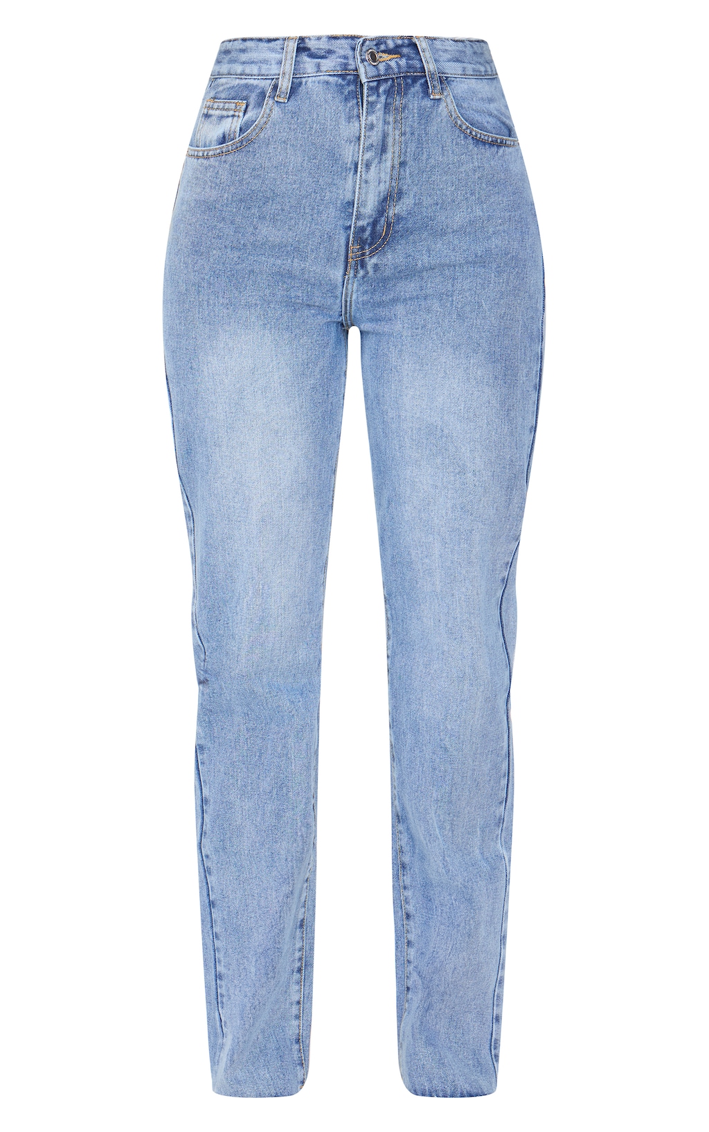 Tall Mid Blue Wash High Waist Straight Leg Jeans | Tall | PLT
