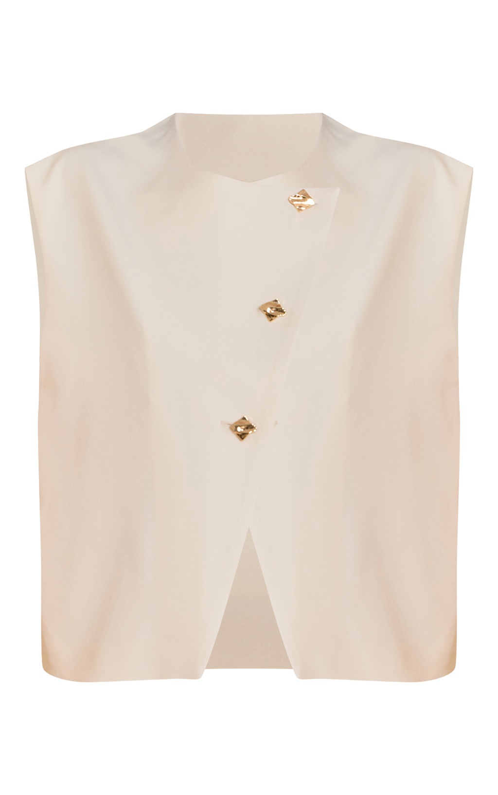 Almond Gold Trim Oversized Vest | Co-ords | PLT USA