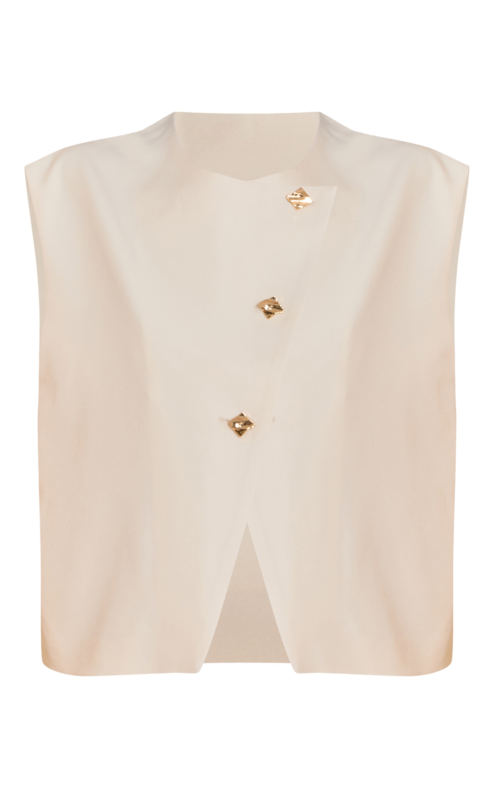 Almond Gold Trim Oversized Vest | Co-ords | PLT USA