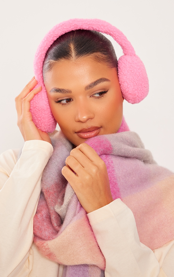 Pink Fluffy Ear Muffs | Accessories | PrettyLittleThing