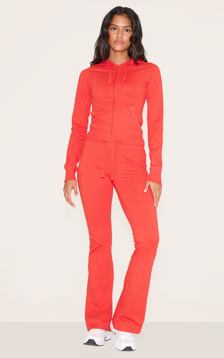 Red Low Rise Skinny Flare Pants | Co-ords | PLT USA