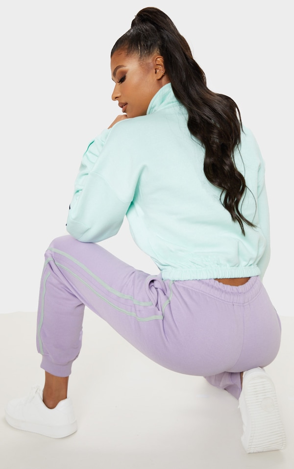 Mint Oversized Zip Front Sweatshirt | Tops | PrettyLittleThing USA