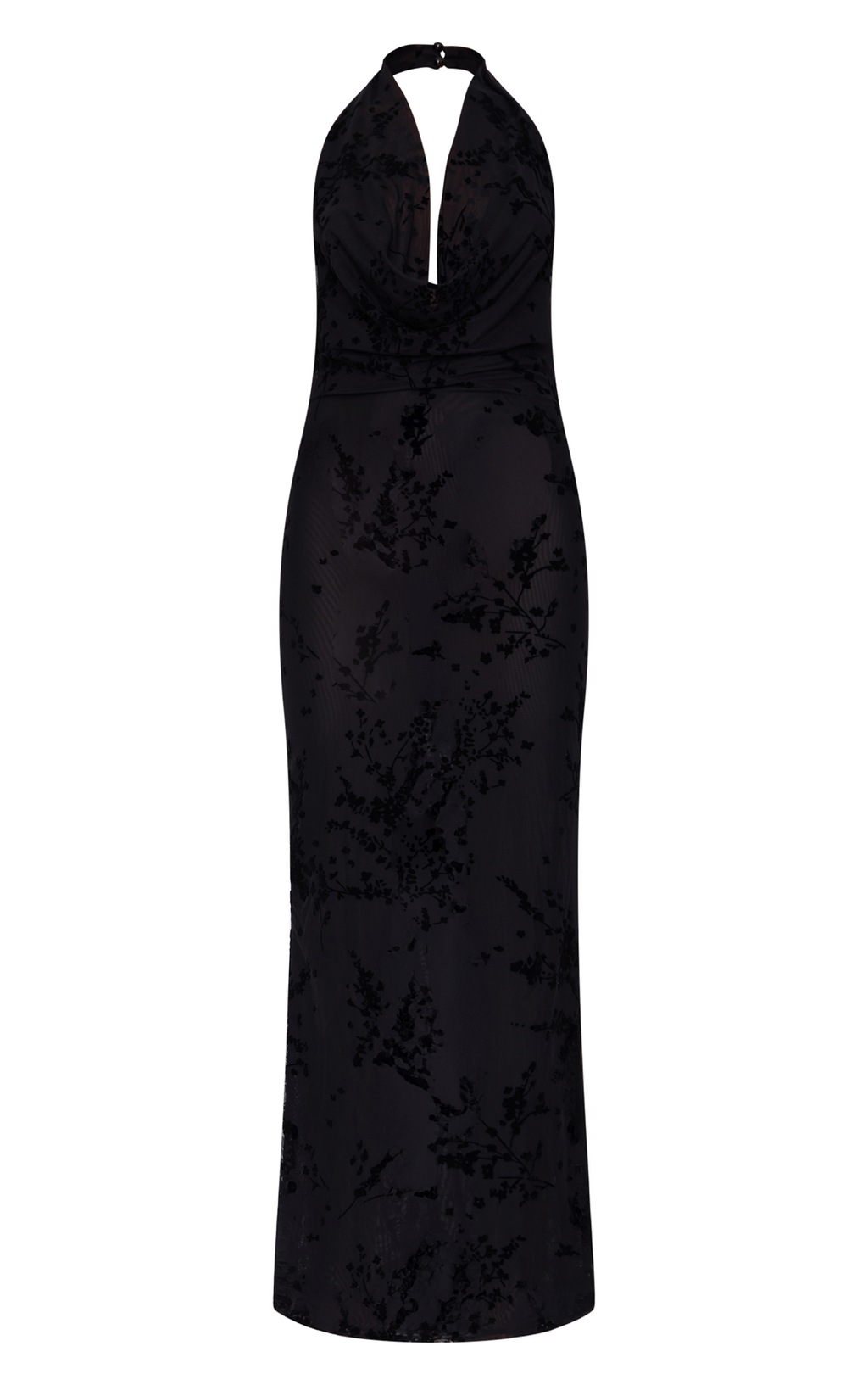 Black Devore Cowl Neck Maxi Dress | Dresses | PLT IRE