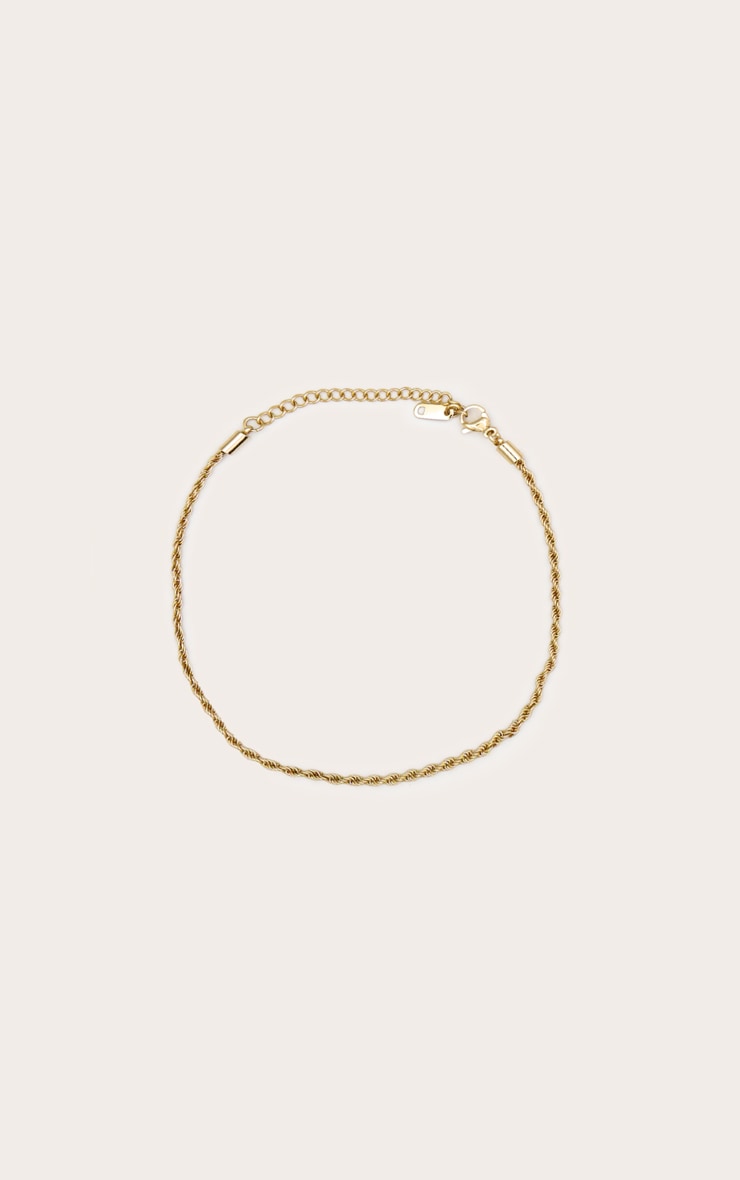 Gold Water Resistant Rope Twist Anklet | Accessories ...