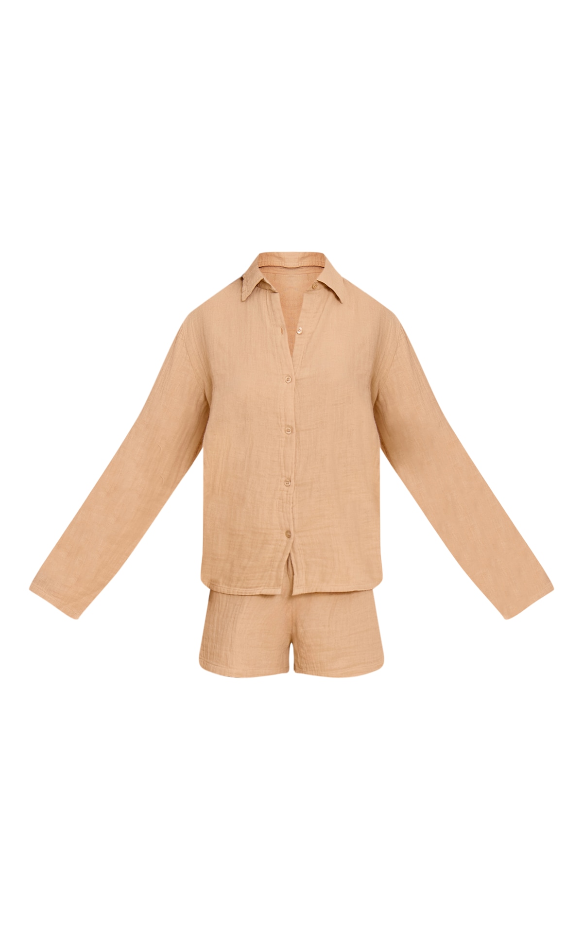 Stone Cheesecloth Long Sleeve Short Pj Set | Lingerie & Nightwear | PLT