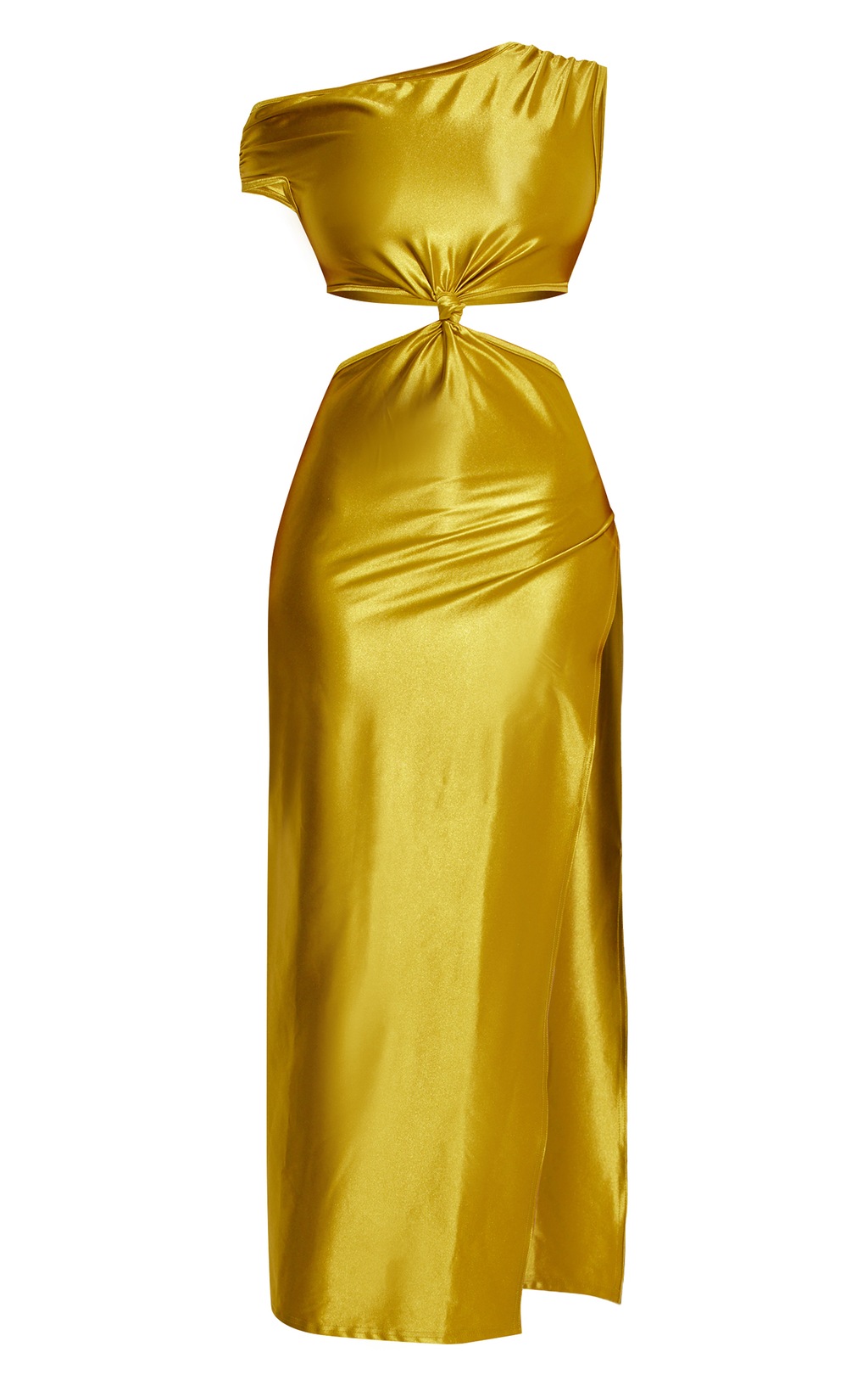 Shape Olive High Shine Cut Out Knot Maxi Dress | Shape | PLT