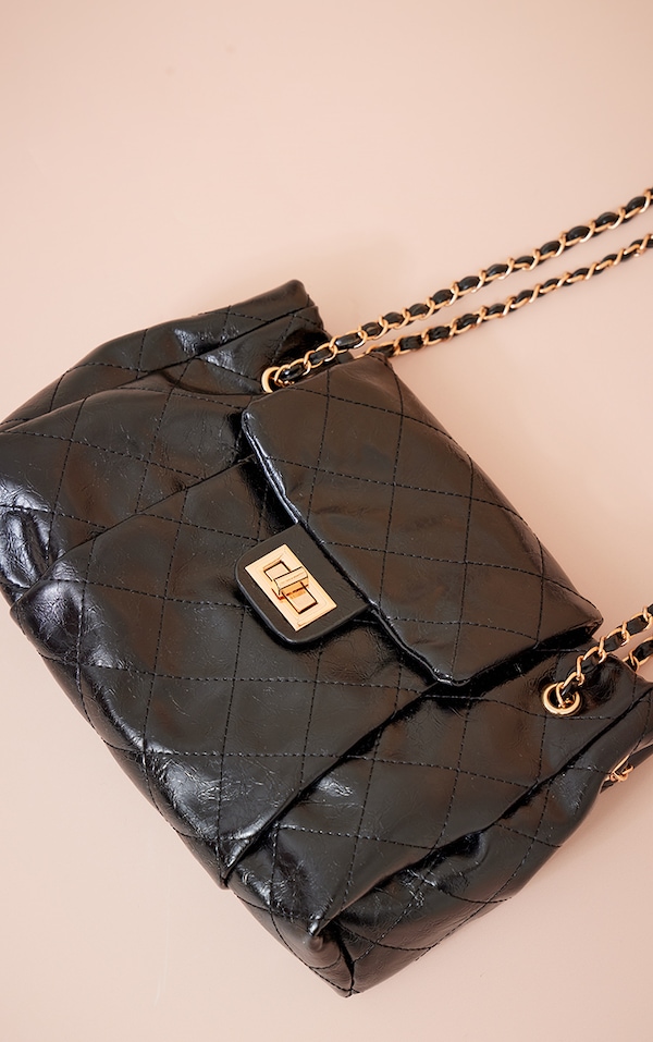 Black Quilted Vintage Shoulder Bag | Accessories | PLT