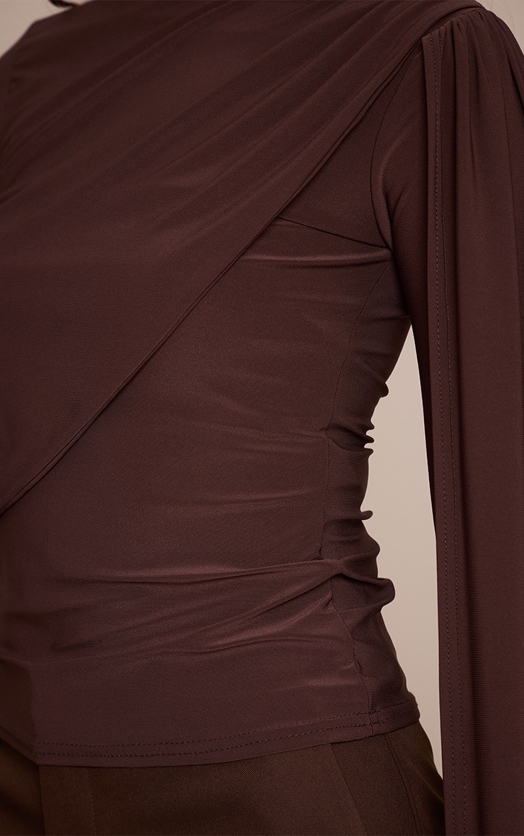 Chocolate Double Layered Extreme Drape Top | Tops | PLT IRE