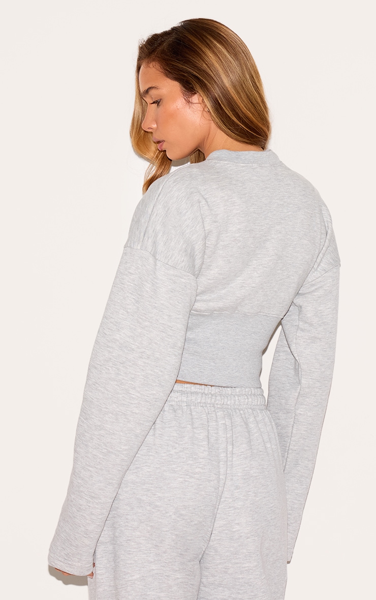 Ash Grey Extreme Cinched Waist Sweatshirt | Athleisure | PLT