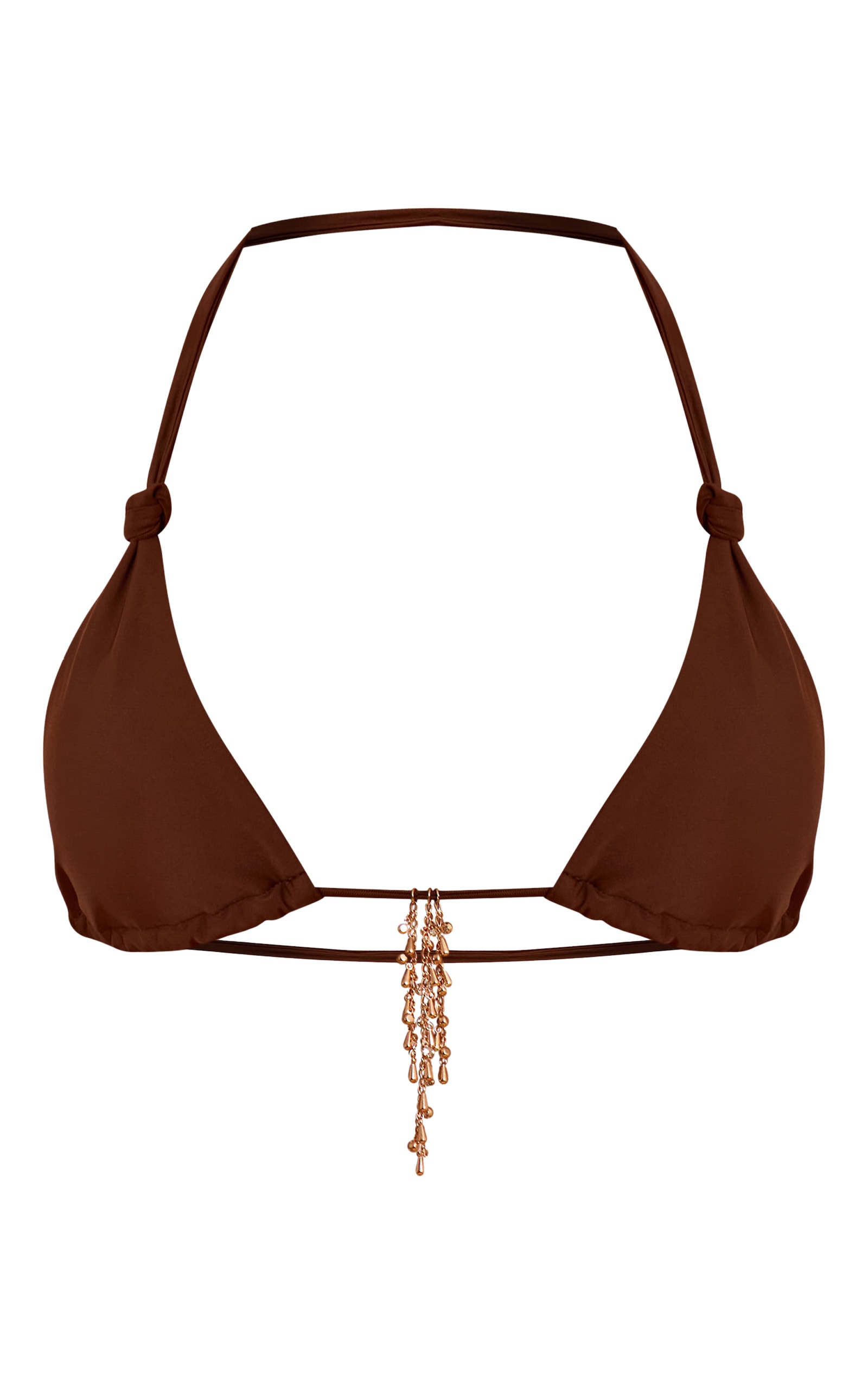 Espresso Charm Detail Triangle Bikini Top | Swimwear | PLT