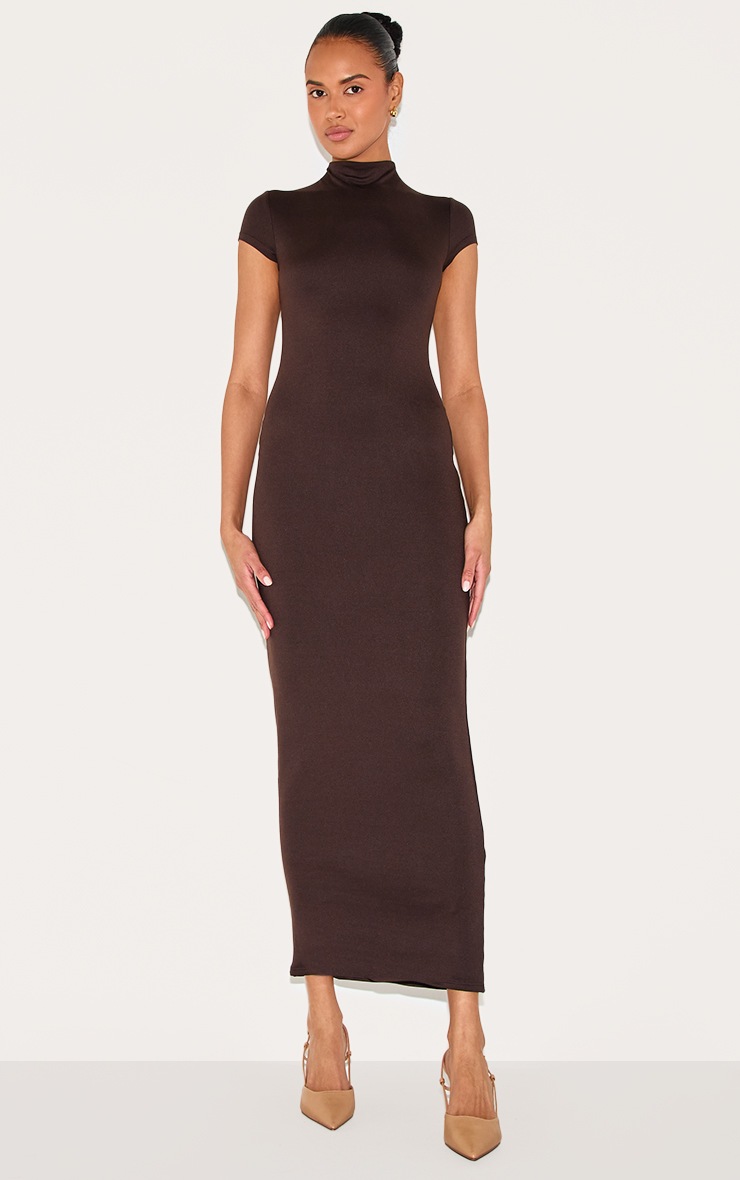 Chocolate Double Contour Boat Neck Maxi Dress | Dresses | PLT USA