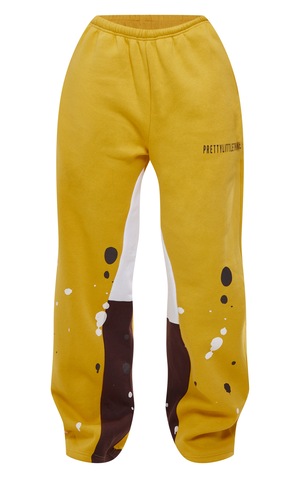 Shape Yellow Printed Paint Splat Wide Leg Joggers | Shape ...
