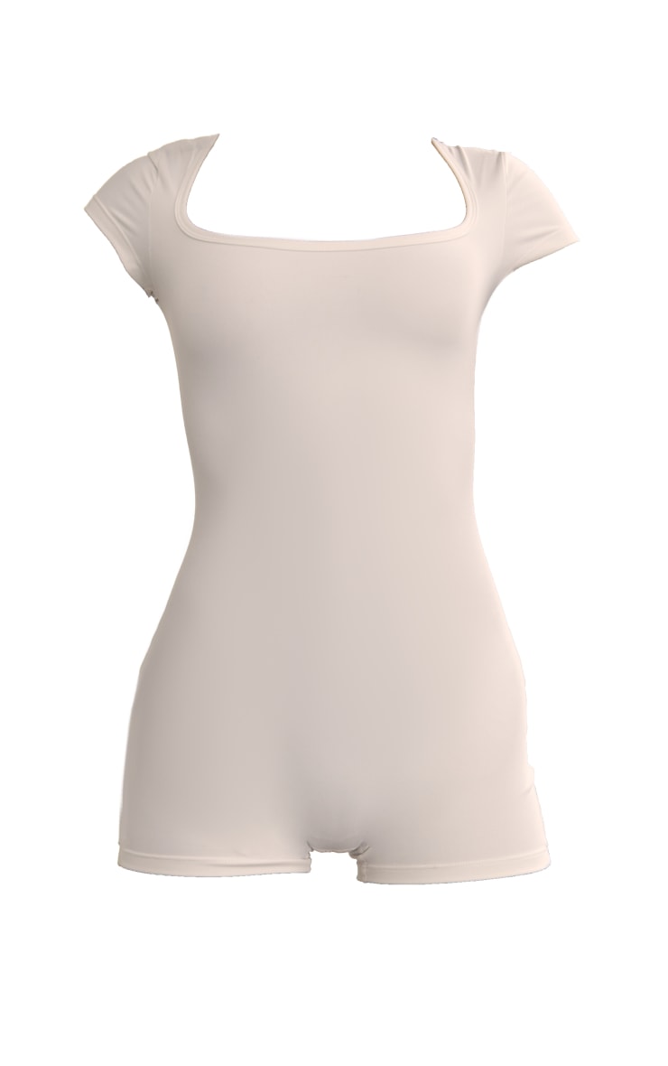 White Square Neck Contour Sculpt Unitard | Dresses | PLT