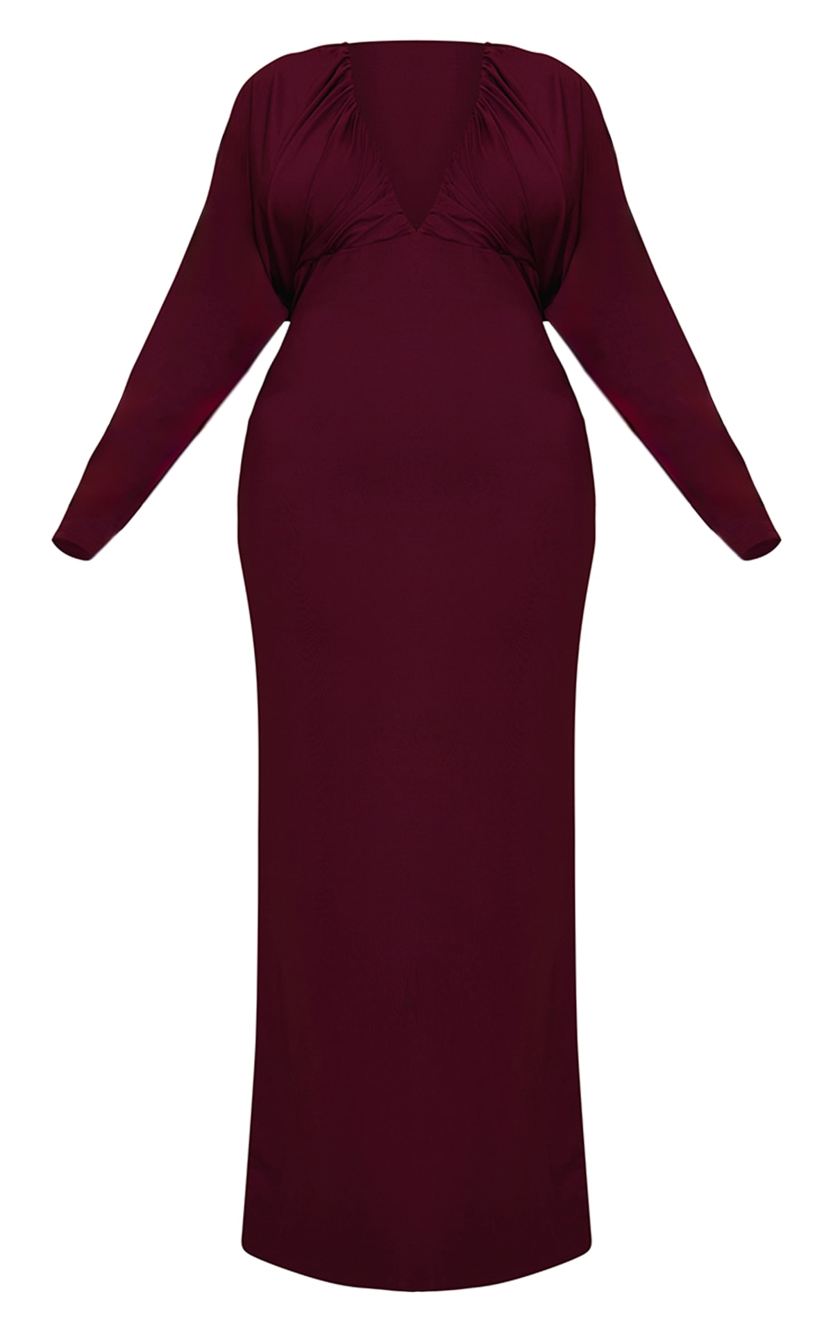 PLT Label Plus Mulberry Plunge Batwing Maxi Dress | Plus Size | PLT