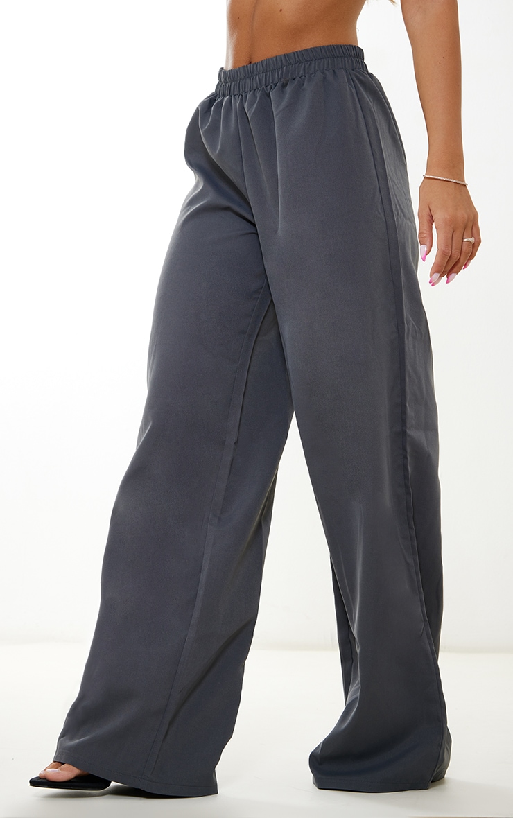 Pantalon large oversize en maille tissée gris anthracite ...