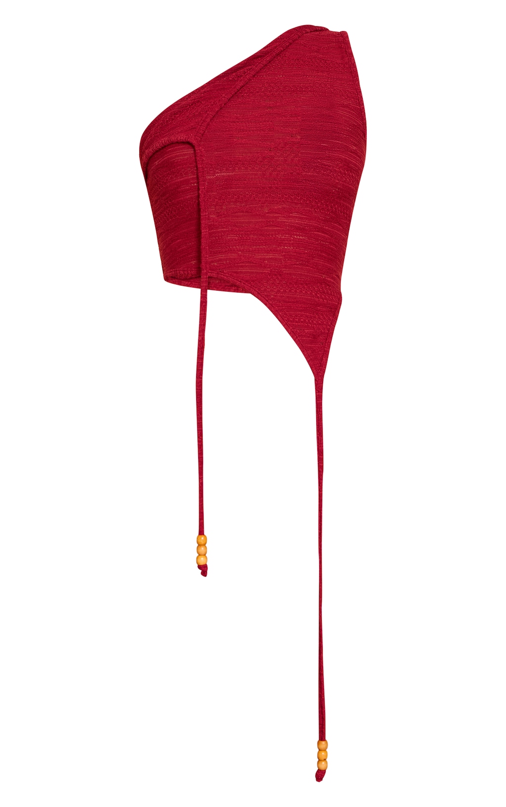 Red Textured Bead Asymmetrical Crop Top | Co-ords | PrettyLittleThing