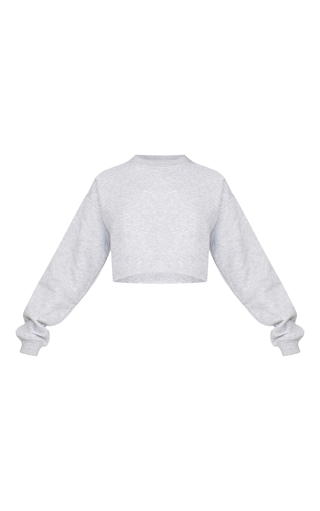 Ash Grey Oversized Cropped Crewneck Sweatshirt | Athleisure ...