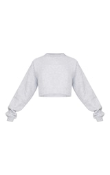 Ash Grey Oversized Cropped Crewneck Sweatshirt | Athleisure ...