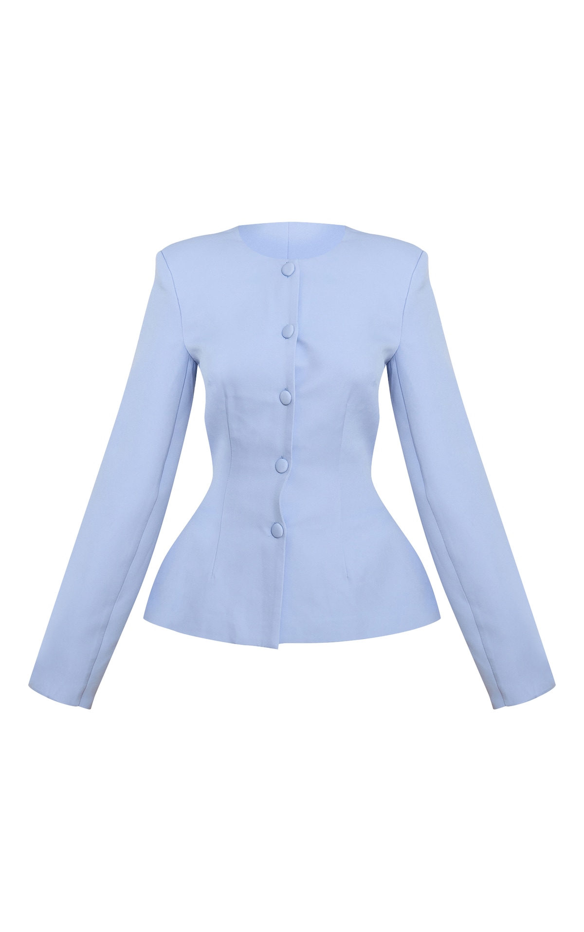 Powder Blue Cinched Waist Cocoon Sleeve Blazer | Co-ords | PLT USA