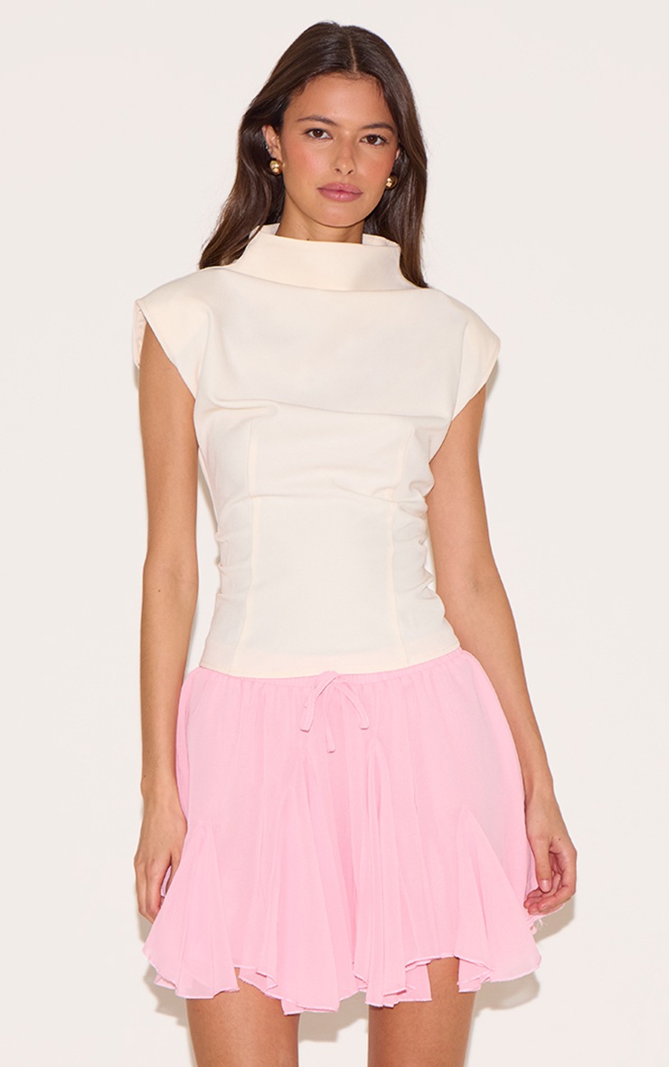 Candy Pink Chiffon Godet Floaty Mini Skirt | Bottoms ...