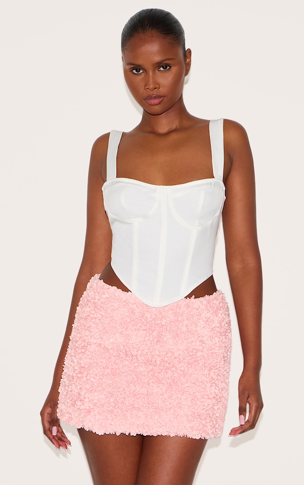 Mini-jupe Texturée Rose À Appliqués Confettis | Bas | PLT FR