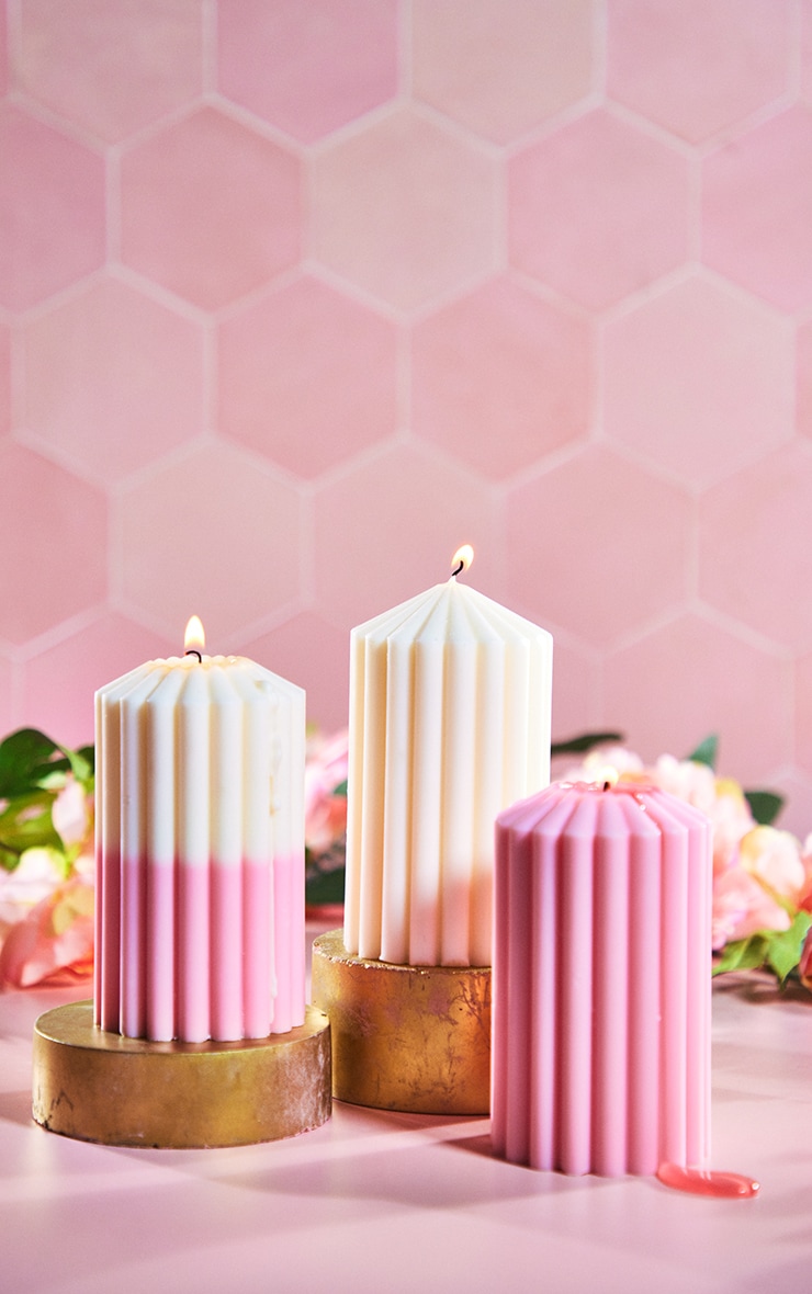 Hen & Wedding Short White Ribbed Candle | PrettyLittleThing