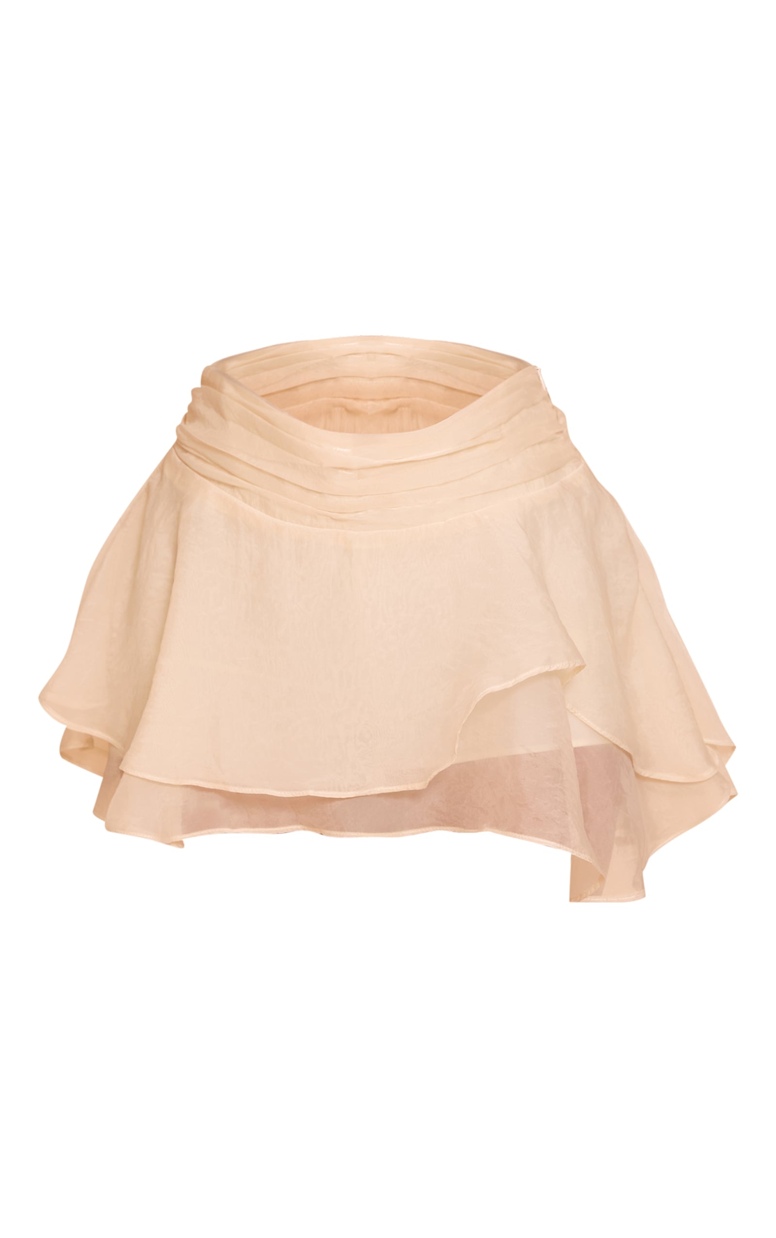Petite Cream Floaty Organza Drape Mini Skort | Petite | PLT USA
