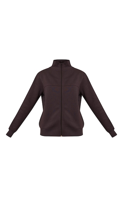 Charcoal Seam Detail Zip Through Track Top | Athleisure | PLT