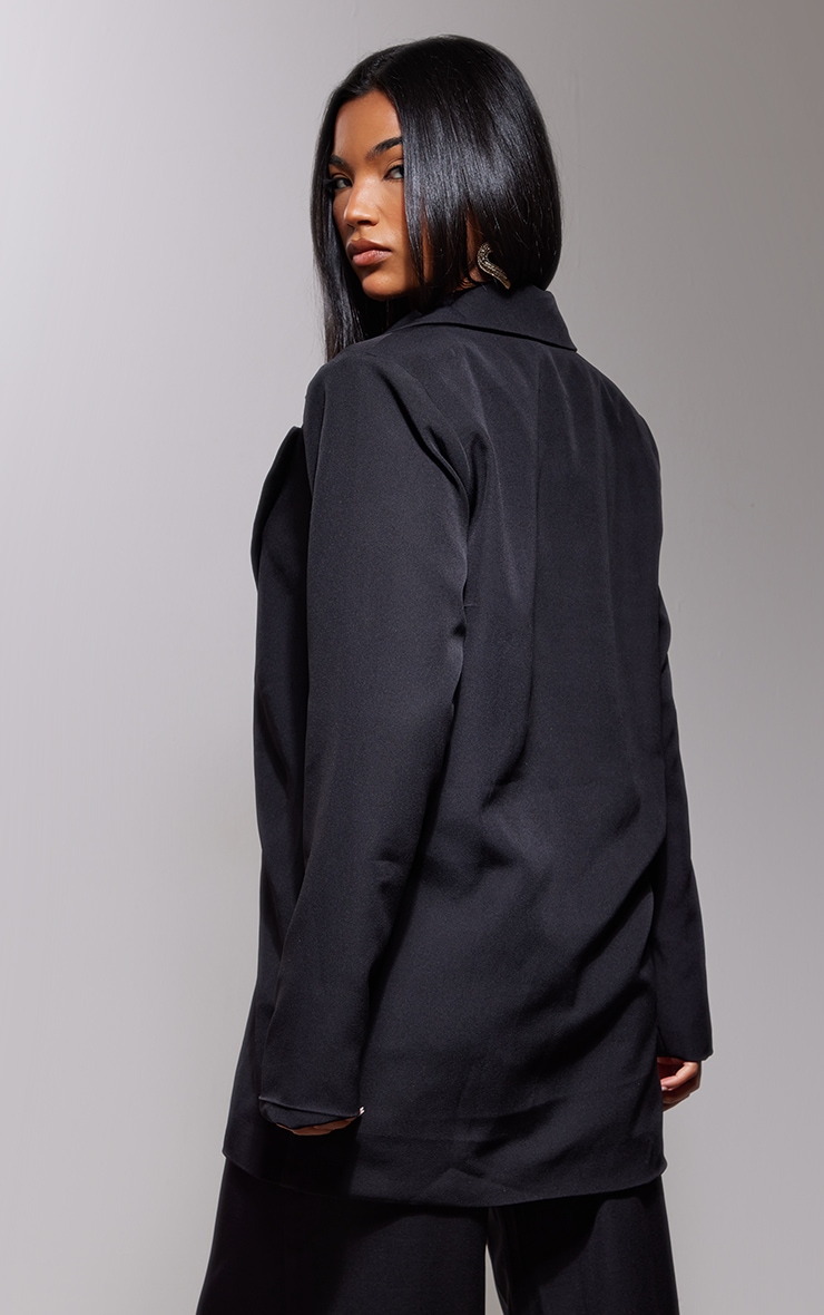 Black Woven Oversized Suit Jacket | Co-Ords | PrettyLittleThing USA