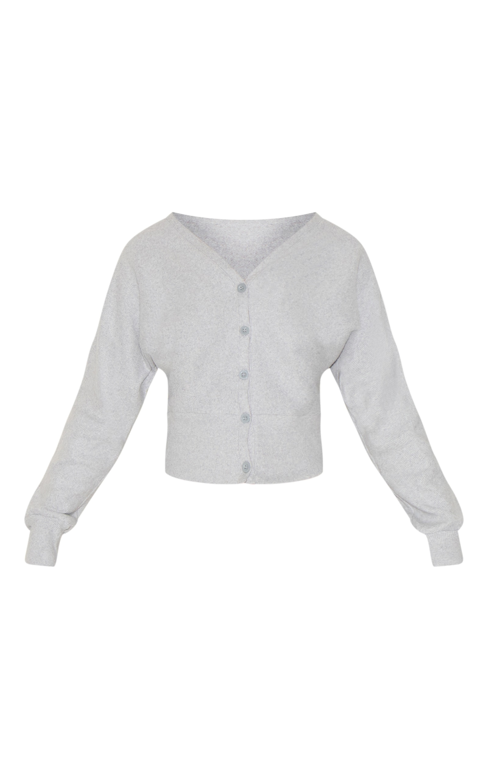 Grey Marl Soft Ribbed Button Up Cardigan | Co-ords | PLT
