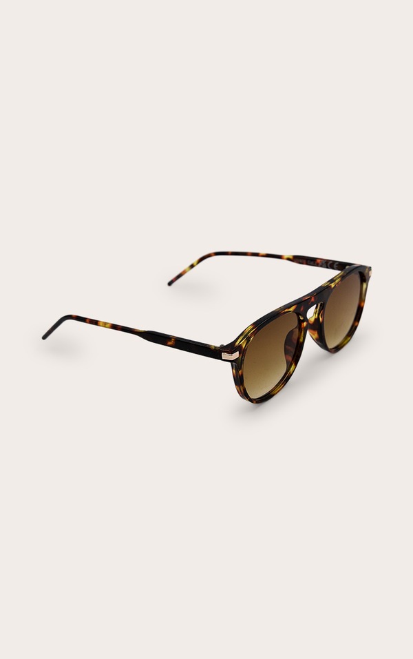 Tortoiseshell Angled Aviator Sunglasses | Accessories | PLT