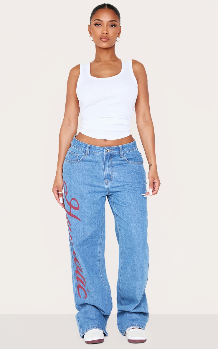 Shape Light Blue Wash Low Rise Graphic Denim Jeans | Shape | PLT USA