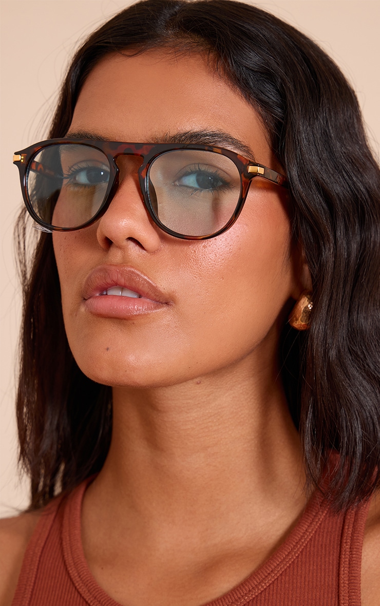 Acid Tortoiseshell Angled Aviator Sunglasses | Accessories ...