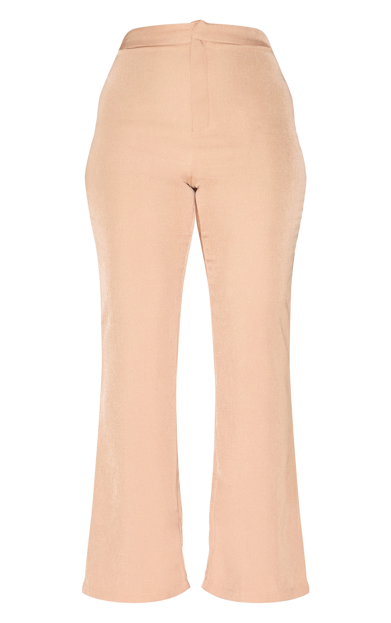 Shape Beige Woven Highwaisted Flared Trousers | Shape | PLT