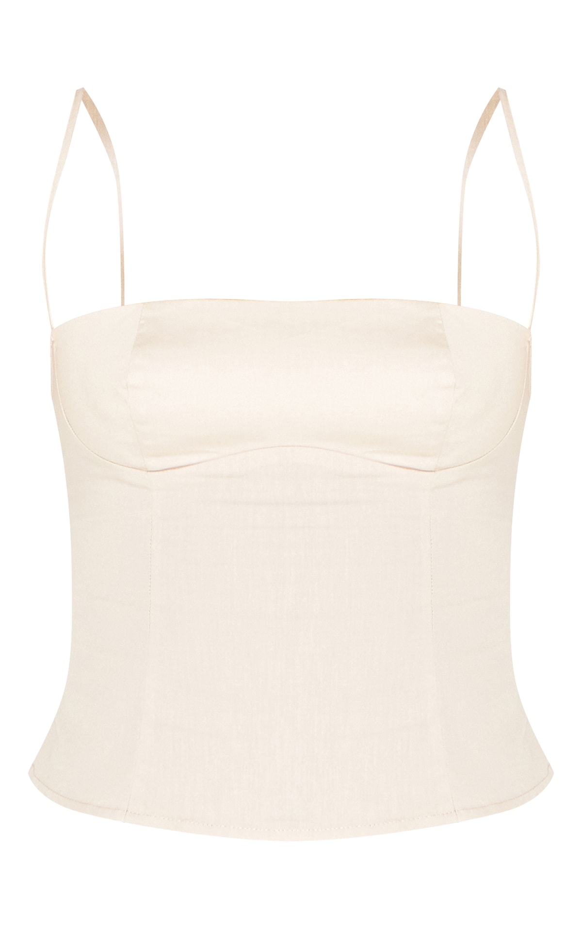 Tall Sand Square Neck Woven Crop Top | Tall | PLT