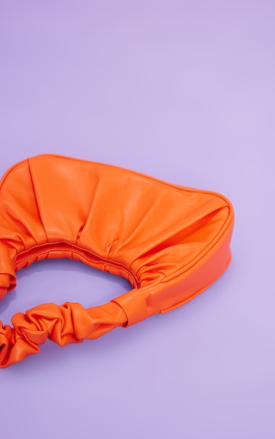 Orange Extreme Ruched Handle Shoulder Bag | Accessories | PLT