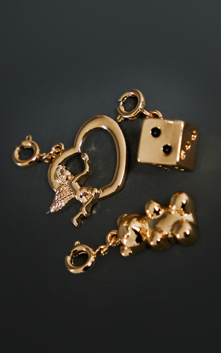 Gold 90S Jewellery Charms 3 Pack | PrettyLittleThing