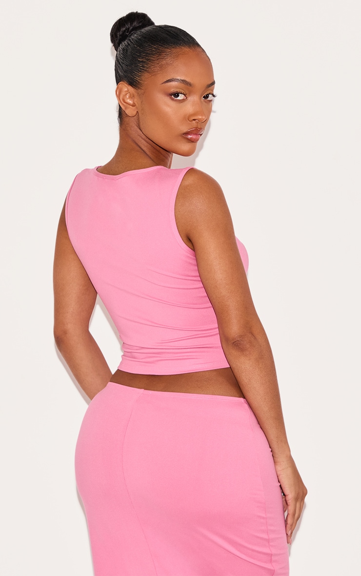 Shape Pink Sculpted Longline Racer Top | Shape | PrettyLittleThing AUS