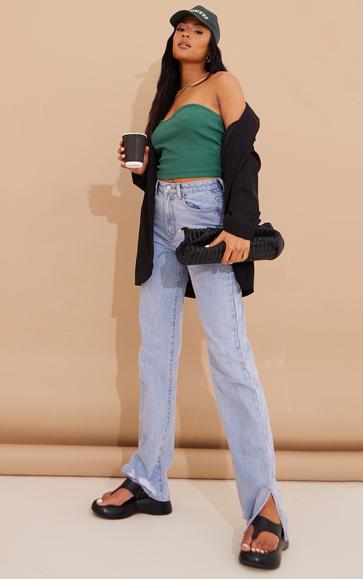 Tall Crop Top Vert À Col Coeur | Tall | PrettyLittleThing FR