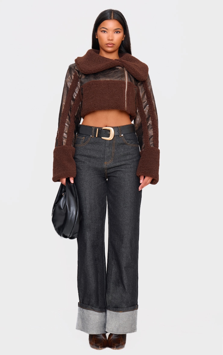 Faux trim jacket | PrettyLittleThing AUS