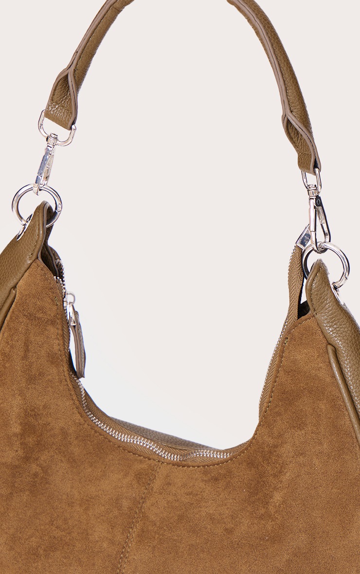 Khaki Oversized Curved Shoulder Bag | Accessories | PrettyLittleThing