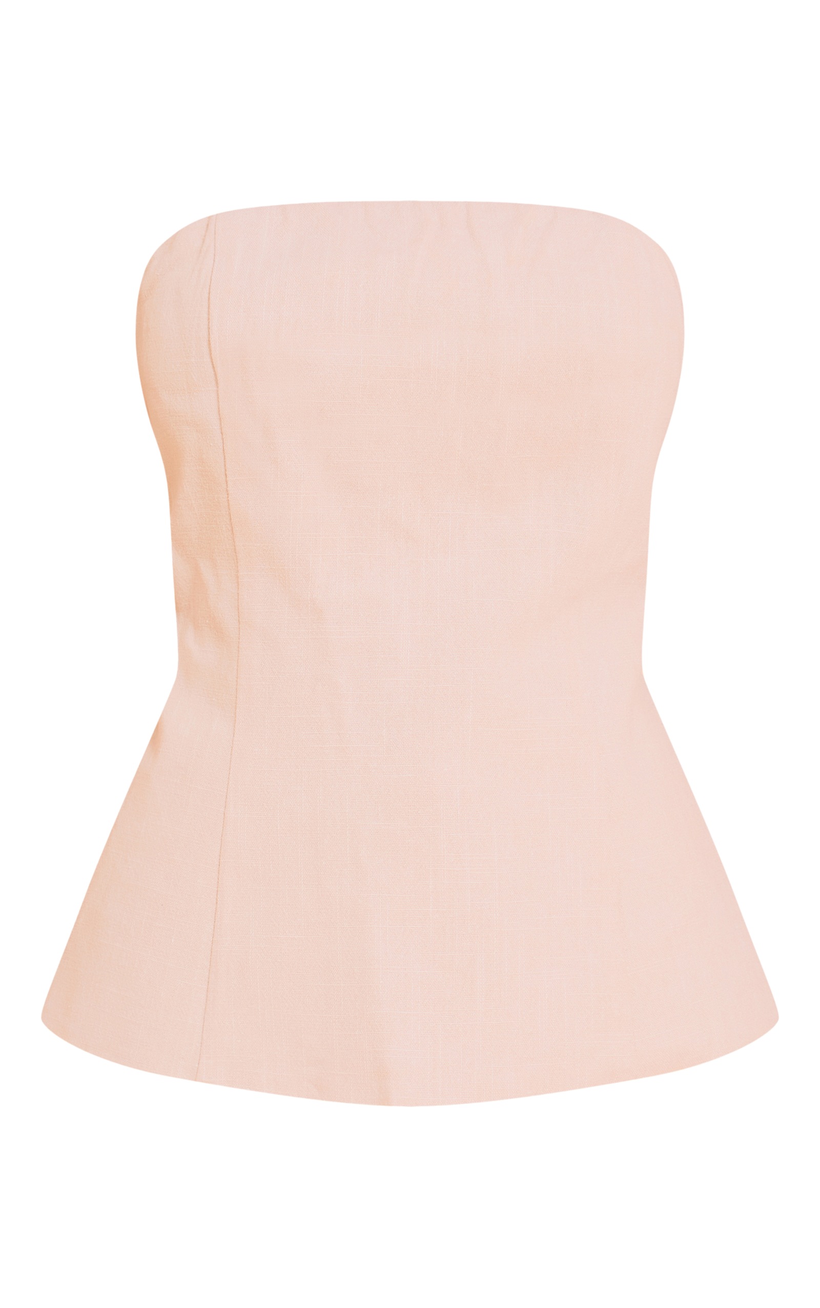 Petite Natural Premium Linen Longline Bandeau Top | Petite ...