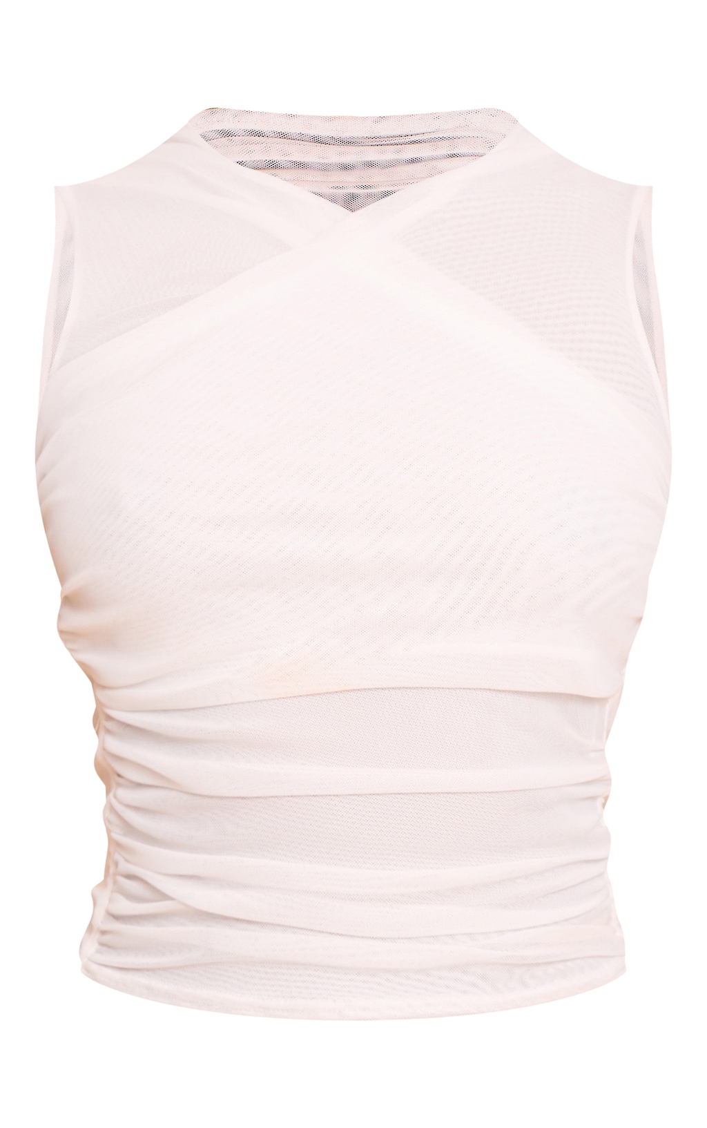 White Mesh Ruched Top | Co-ords | PLT