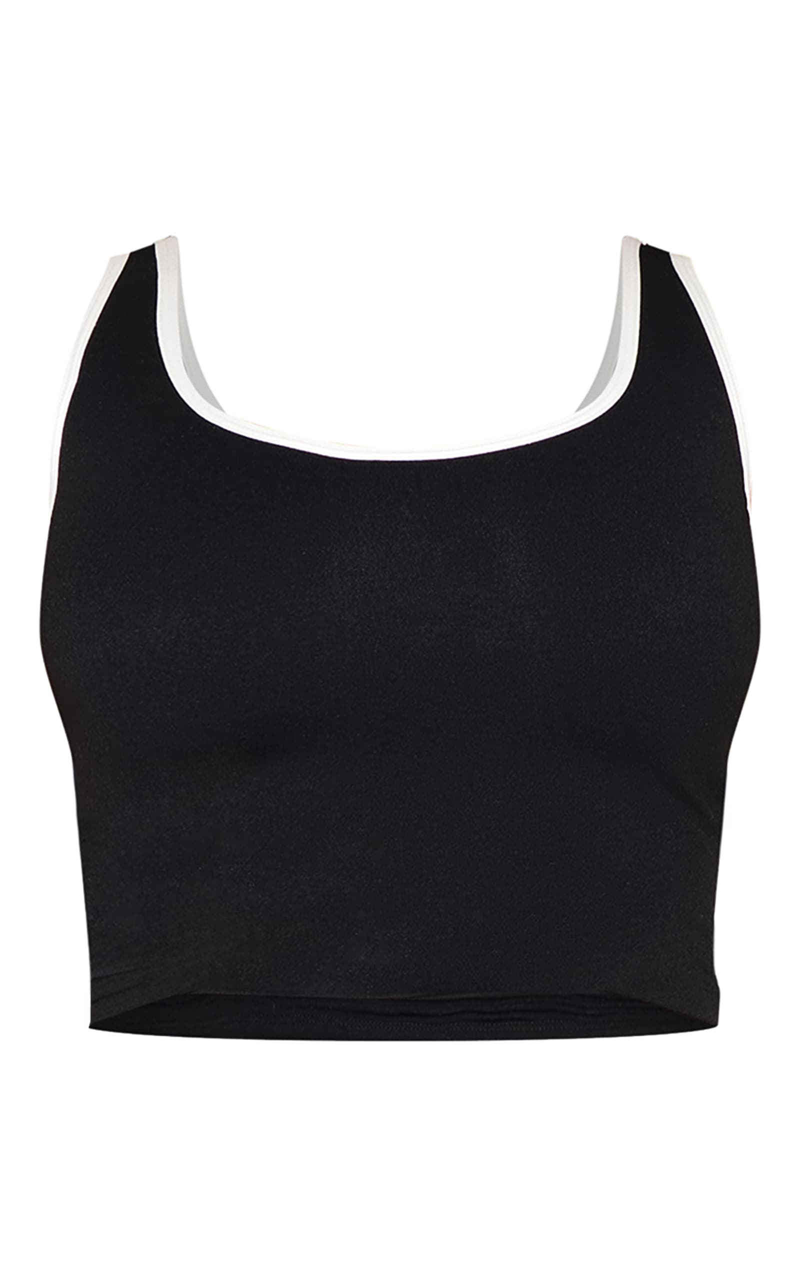 Shape Black Active Contrast Binding Longline Top | Shape | PLT