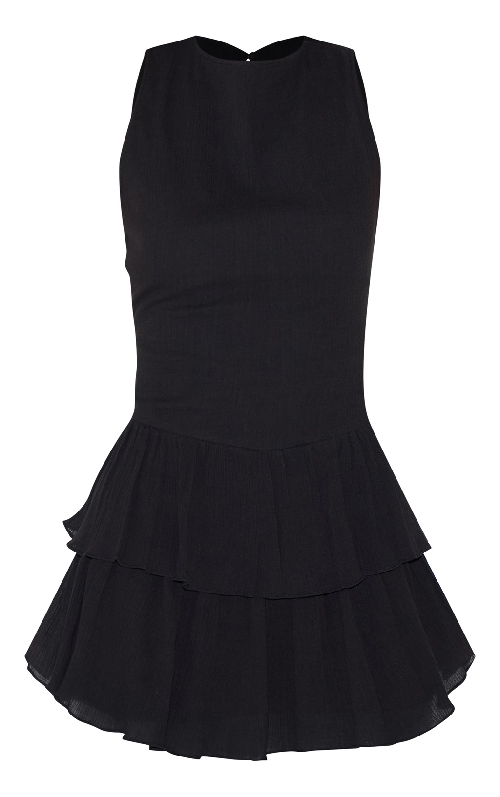 Black Cheesecloth Cotton Tiered Rara Romper | Dresses ...